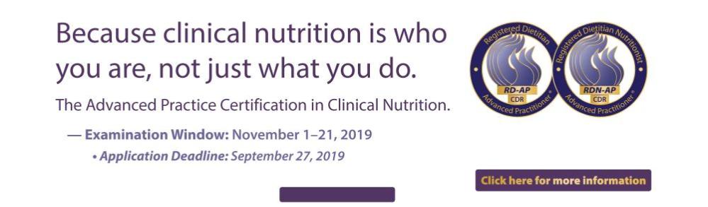 - Commission on Dietetic Registration